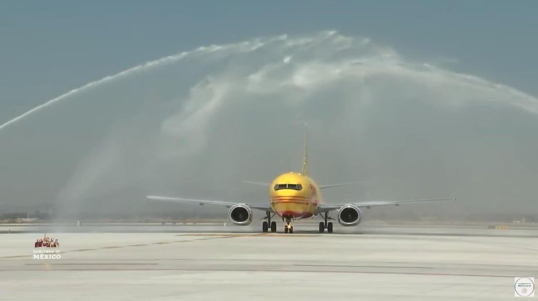 Llega al AIFA el primer vuelo de carga de la empresa DHL