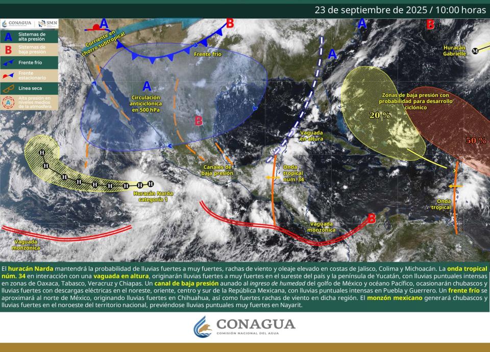 Huracán Narda categoría 1: así será su impacto en México